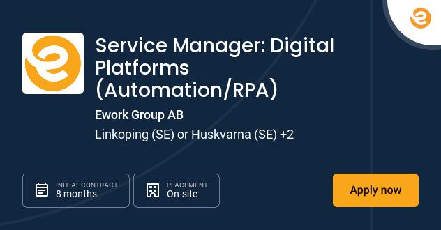 Service Manager: Digital Platforms...