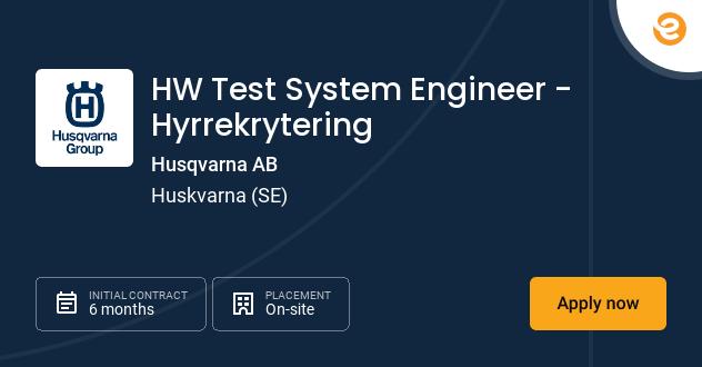 HW Test System Engineer - Hyrrekryt...