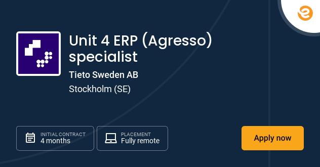 Unit 4 ERP (Agresso) specialist