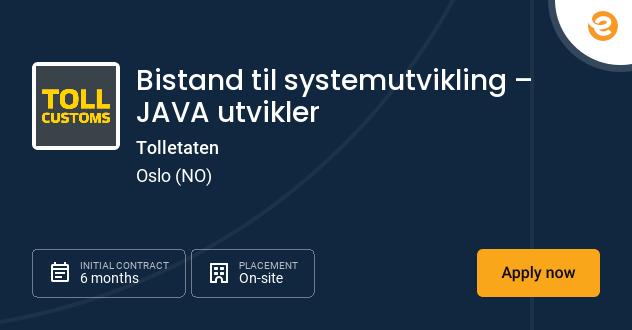 Bistand til systemutvikling – JAVA...