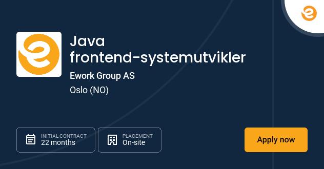 Java frontend-systemutvikler