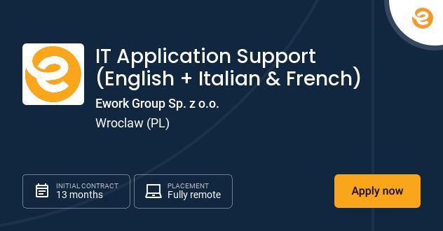 IT Application Support (English + I...