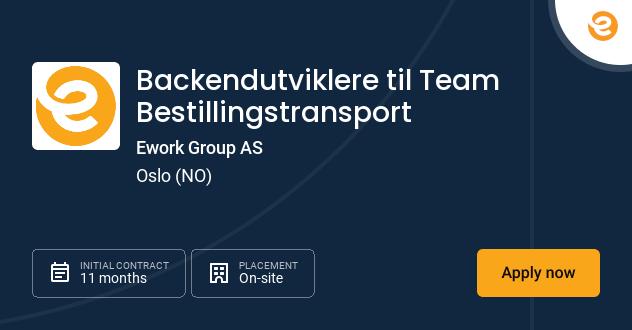 Backendutviklere til Team Bestillin...