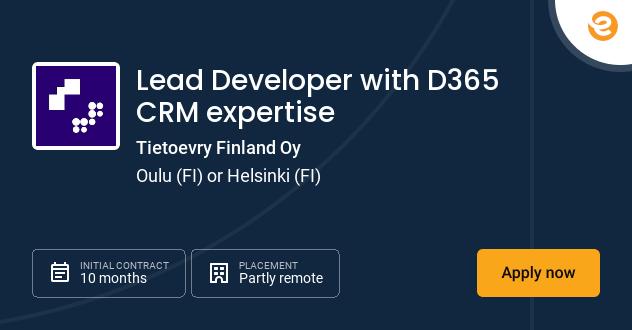 Lead Developer with D365 CRM expert...