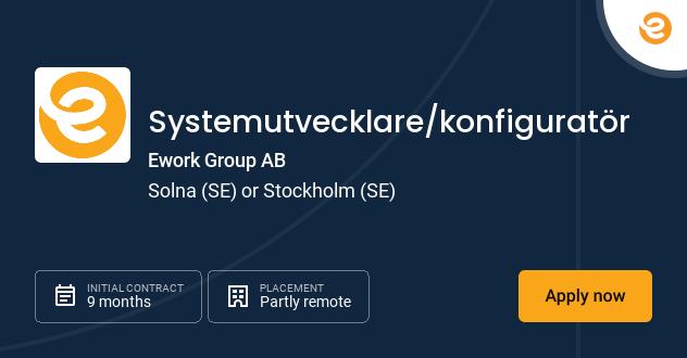 Systemutvecklare/konfiguratör