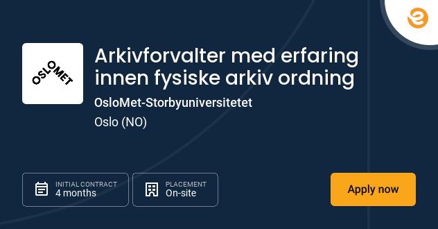 Arkivforvalter med erfaring innen f...