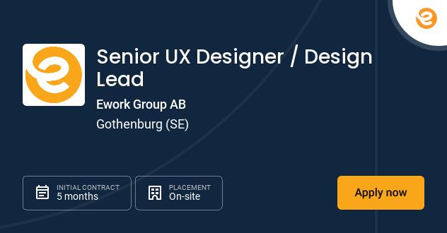 Senior UX Designer / Design Lead